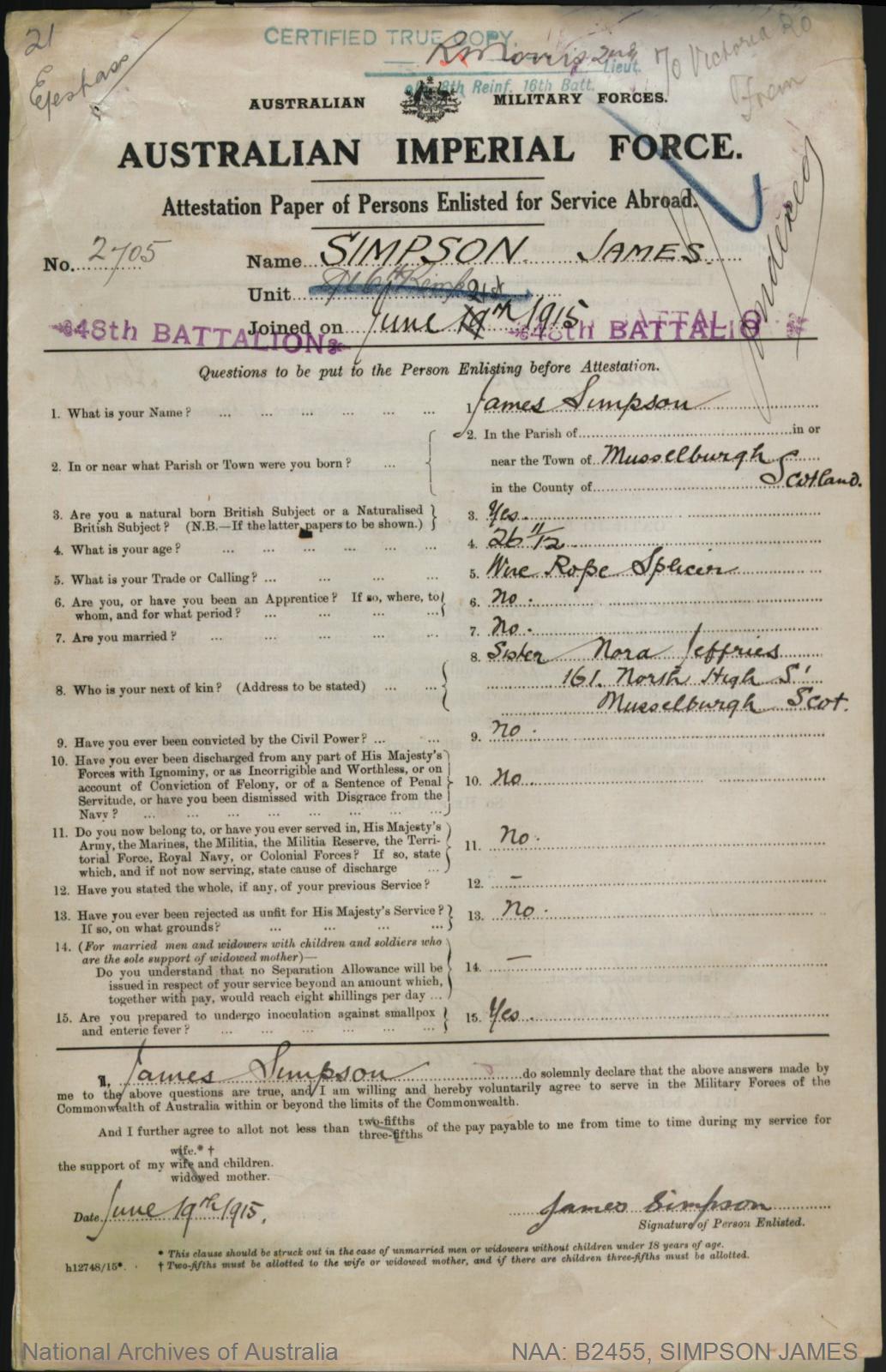 James Simpson – Soccer Anzacs