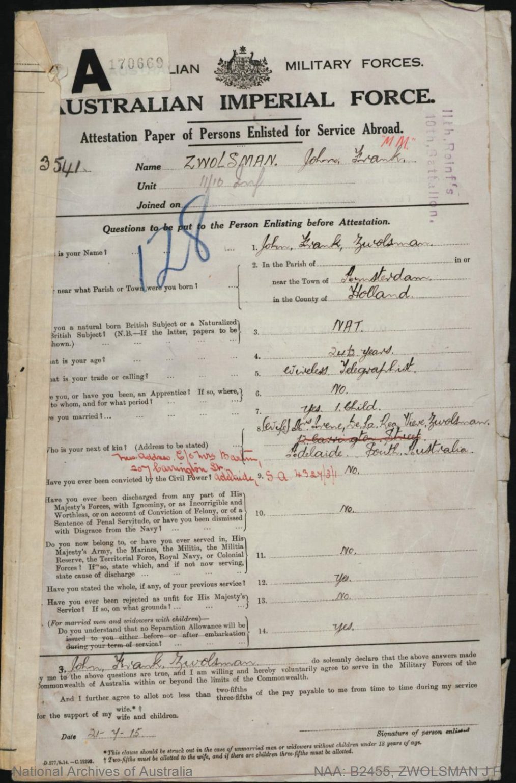 Jan Frank Delariviere Zwolsman – Soccer Anzacs